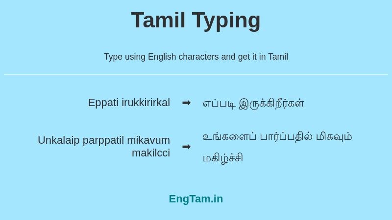 English to Tamil Typing | தமிழ் தட்டச்சு
